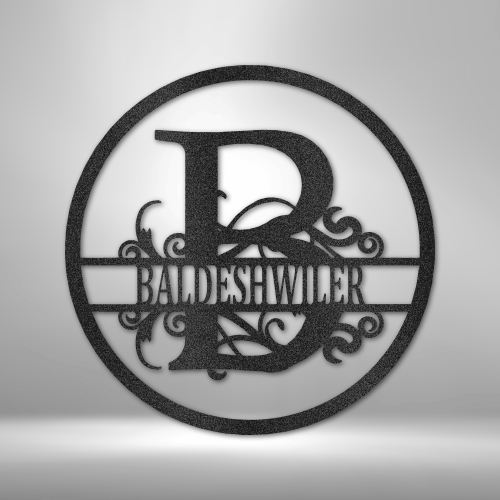 Split Circle Monogram - Steel Sign – Metal Decor 4U