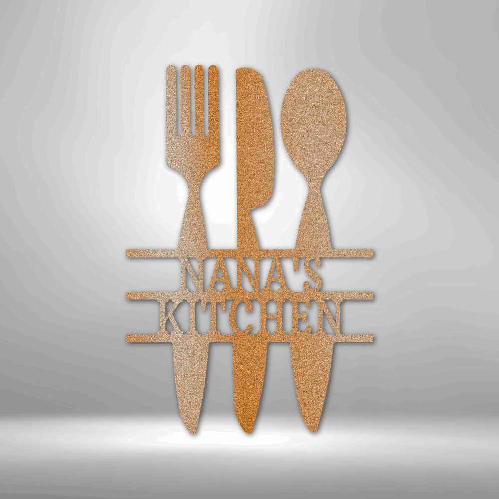 Kitchen Utensil Monogram - Steel Sign – Metal Decor 4U