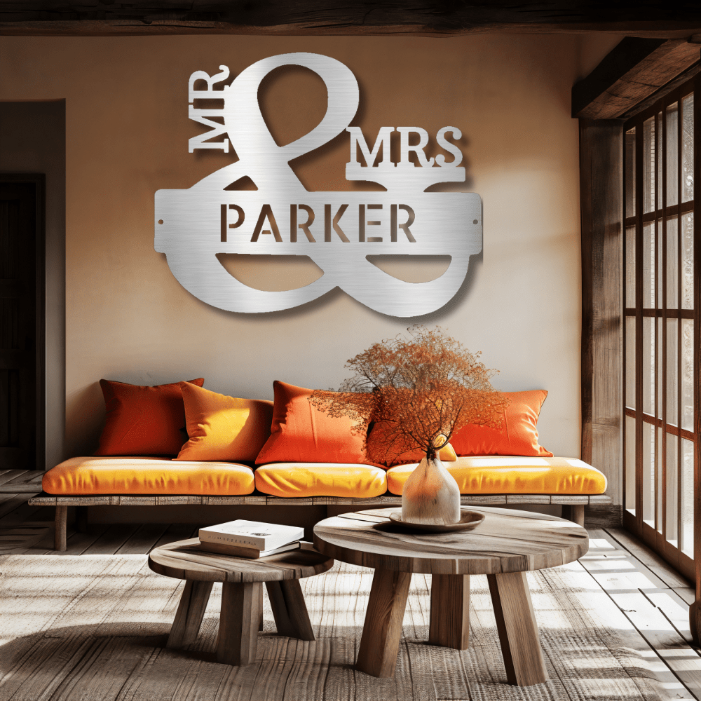 Couples Monogram - Steel Sign – Metal Decor 4U